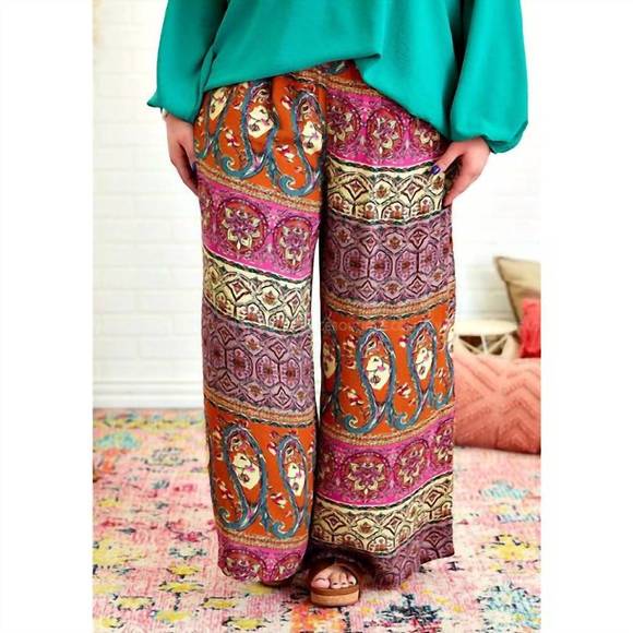 Umgee | Pants & Jumpsuits | New Umgee Floral Print Wide Leg Plus Pants ...